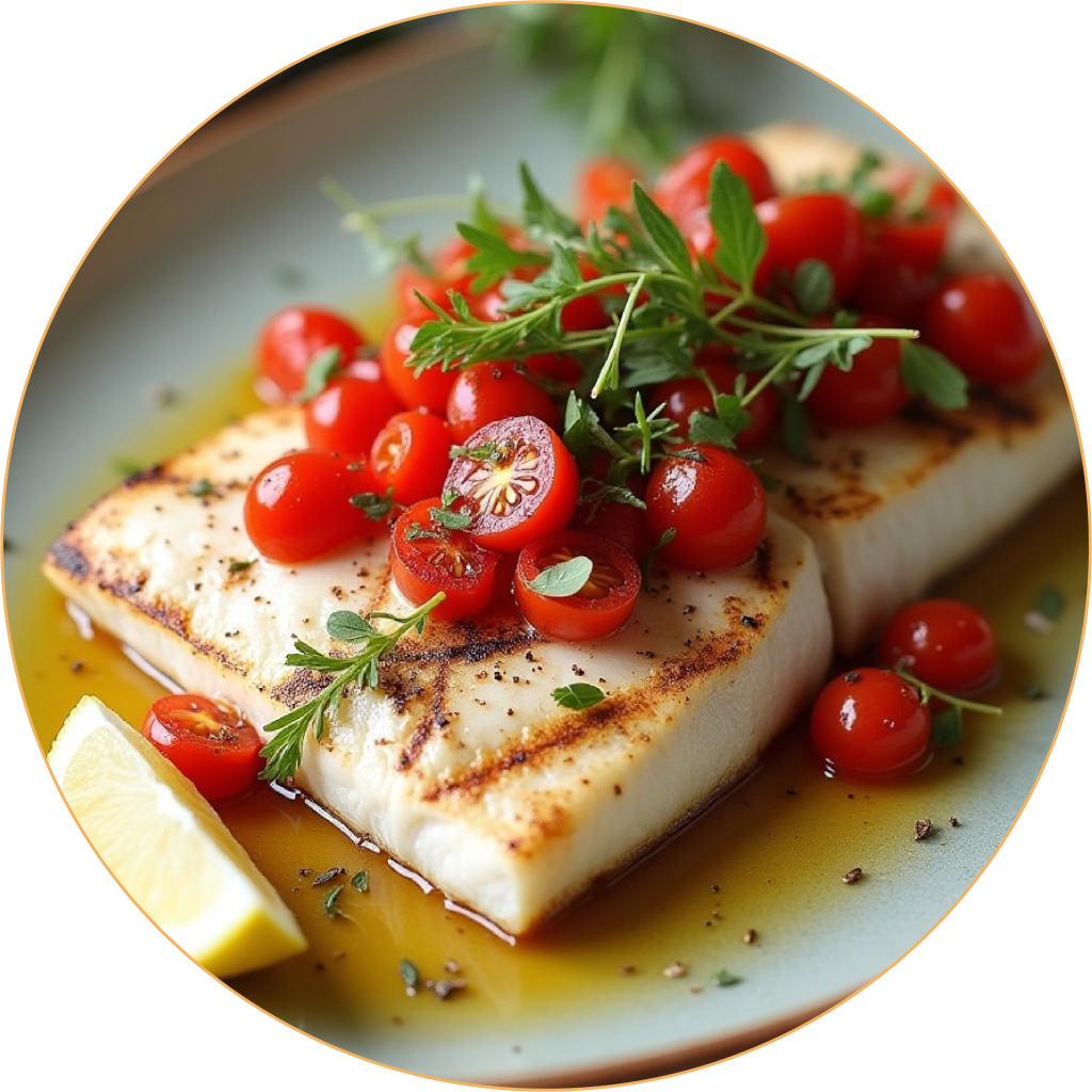 Grilled Hake, Cherry Tomatoes, Oregano and Lemon – Honesty Health ...